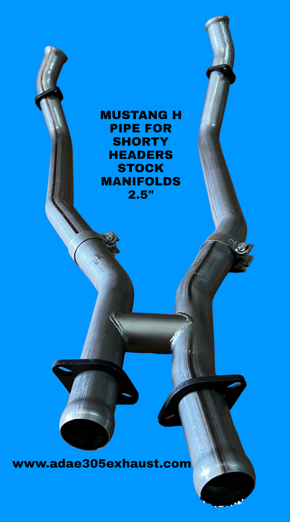 86-95 MUSTANG H PIPE FOR SHORTY HEADERS STOCK MANIFOLDS 2.5 ...