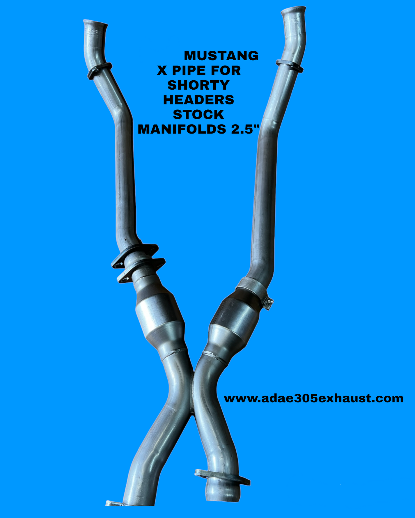 86-95 MUSTANG X PIPE FOR SHORTY HEADERS STOCK MANIFOLDS 2.5 ...